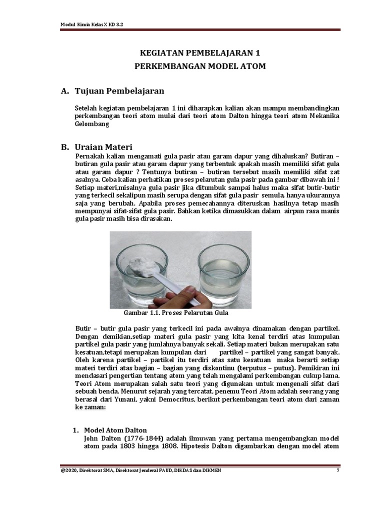 Perkembangan Model Atom | PDF | Sains & Matematika | Teknologi & Rekayasa