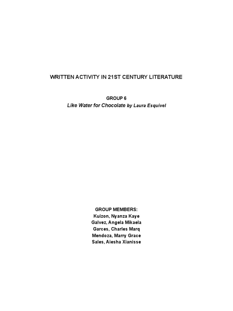 Story Analysis About Like Water For Chocolate by Laura Esquivel | PDF