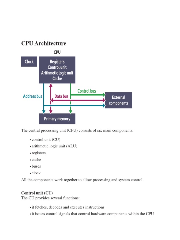 CPU Architecture: Control Unit (CU) | PDF | Central Processing Unit | Hertz