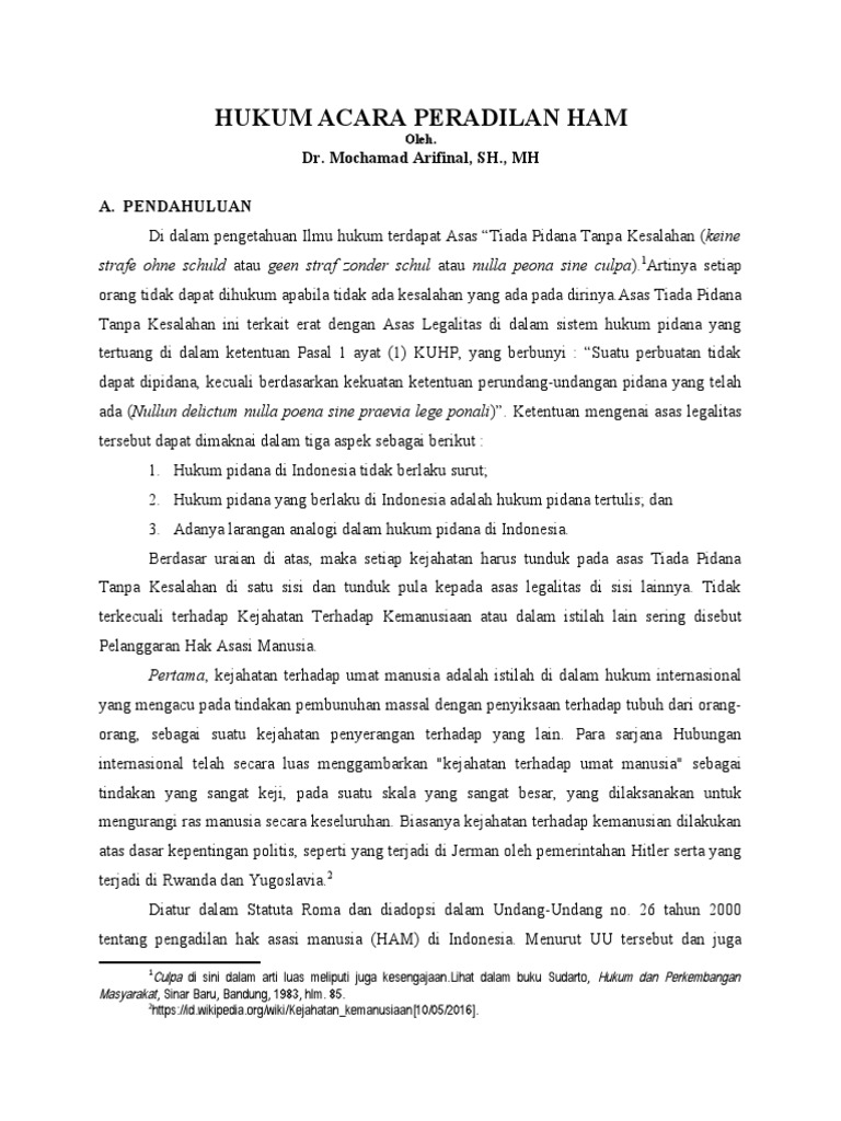 Buku Ajar Hukum Acara Peradilan Ham | PDF