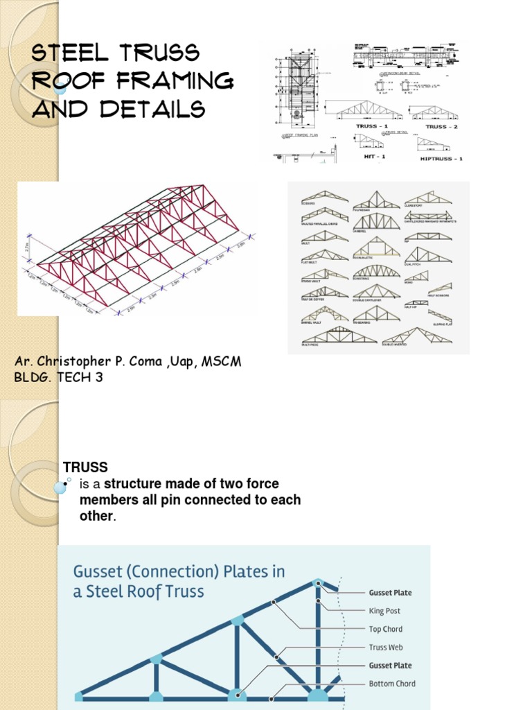 Steel Trusses Roof Framing Details | PDF | Truss | Civil Engineering