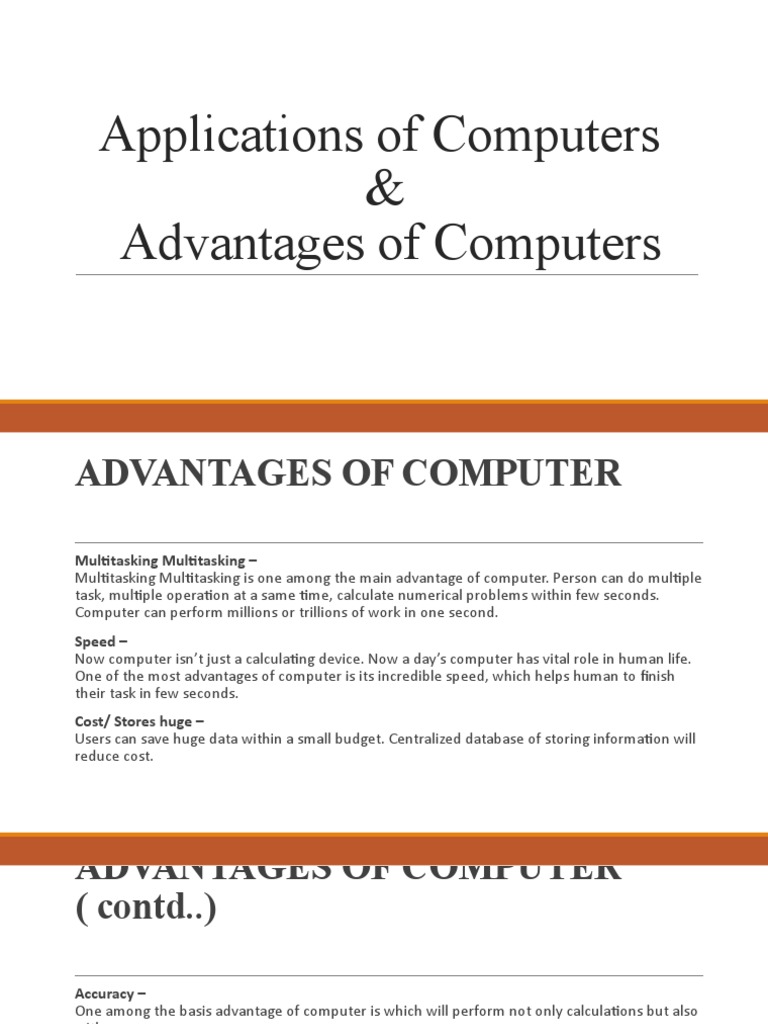 Advantages of Computers and Applications | PDF | Computer Virus ...