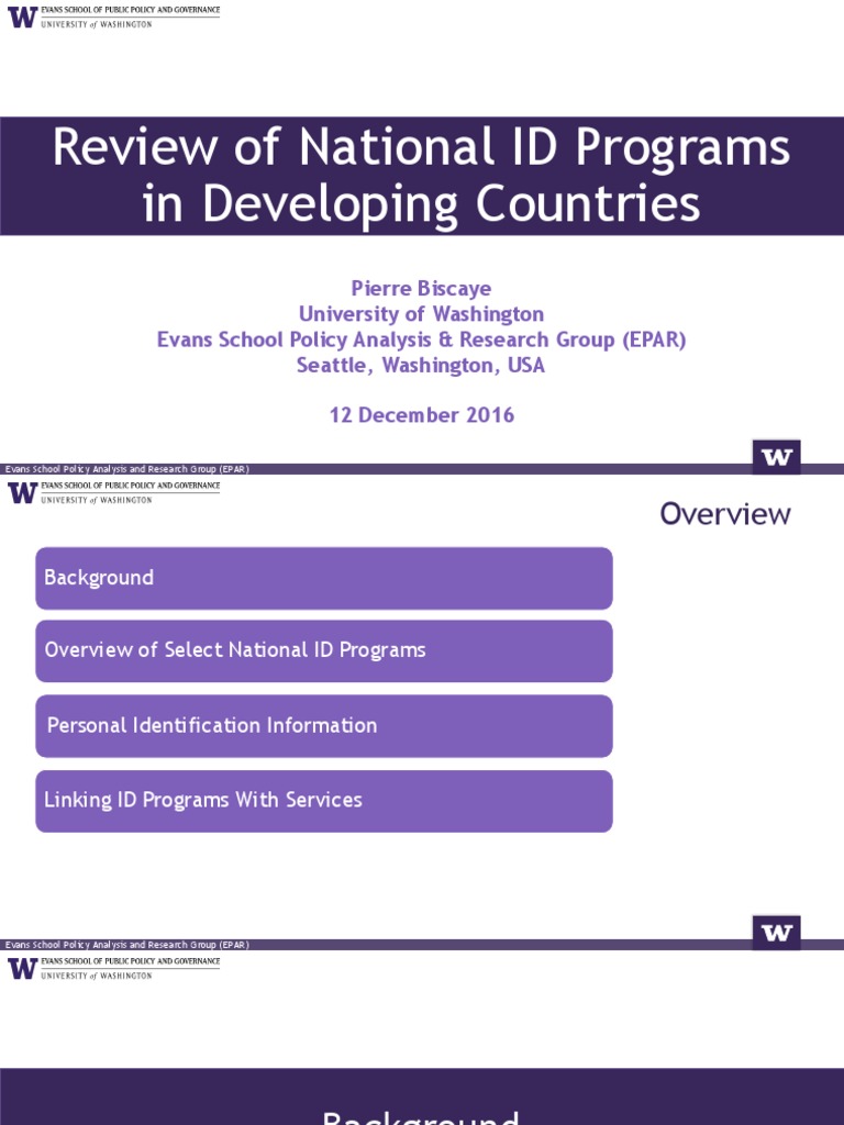 National ID Programs Overview | Download Free PDF | Identity Document ...