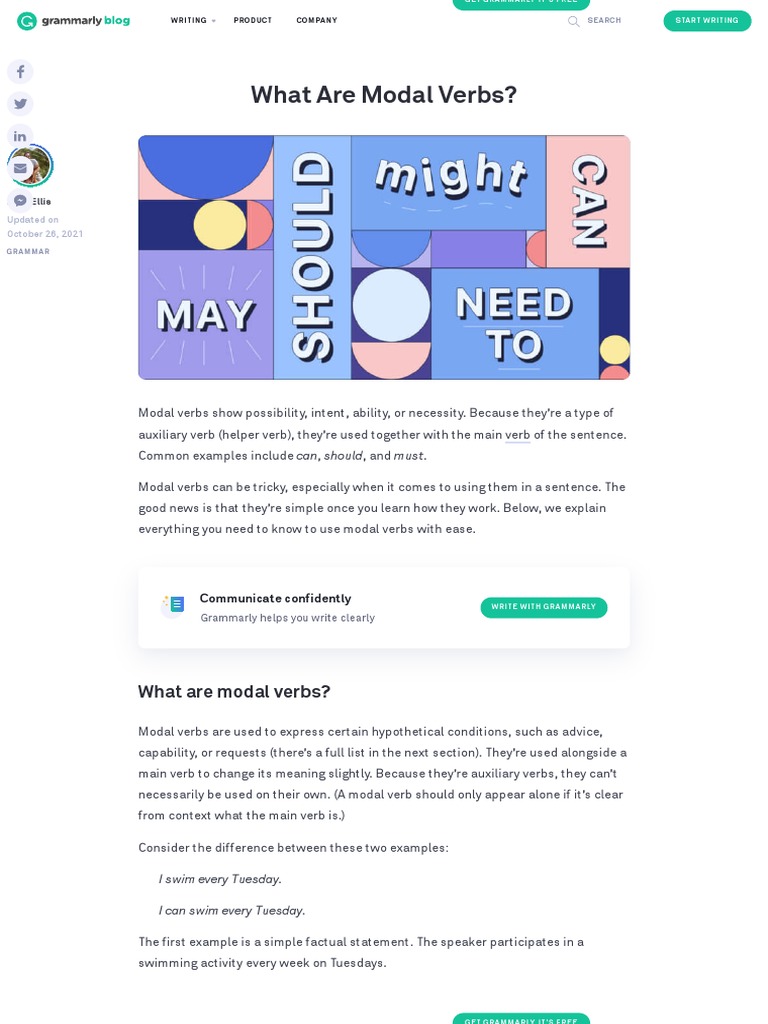 Modal Verbs - Definition & Usage Examples | PDF | Verb | Grammatical Tense