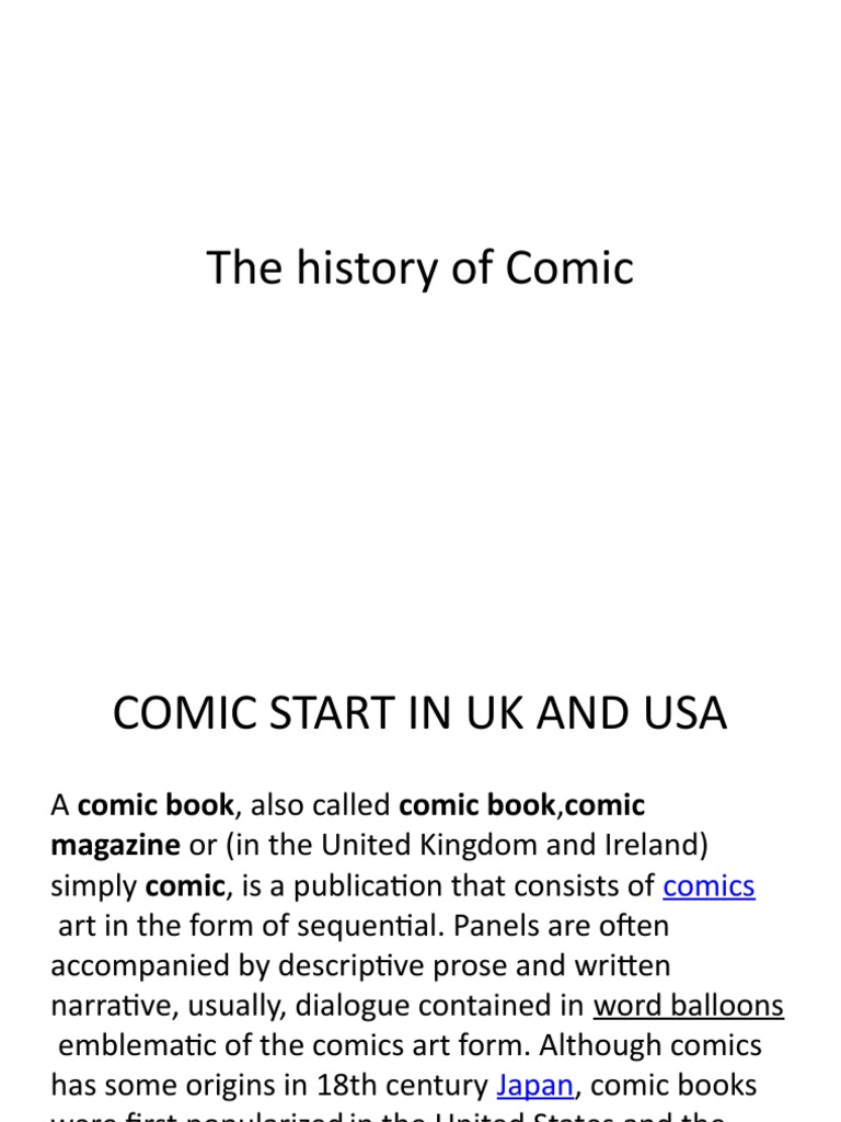 The History of Comic | PDF