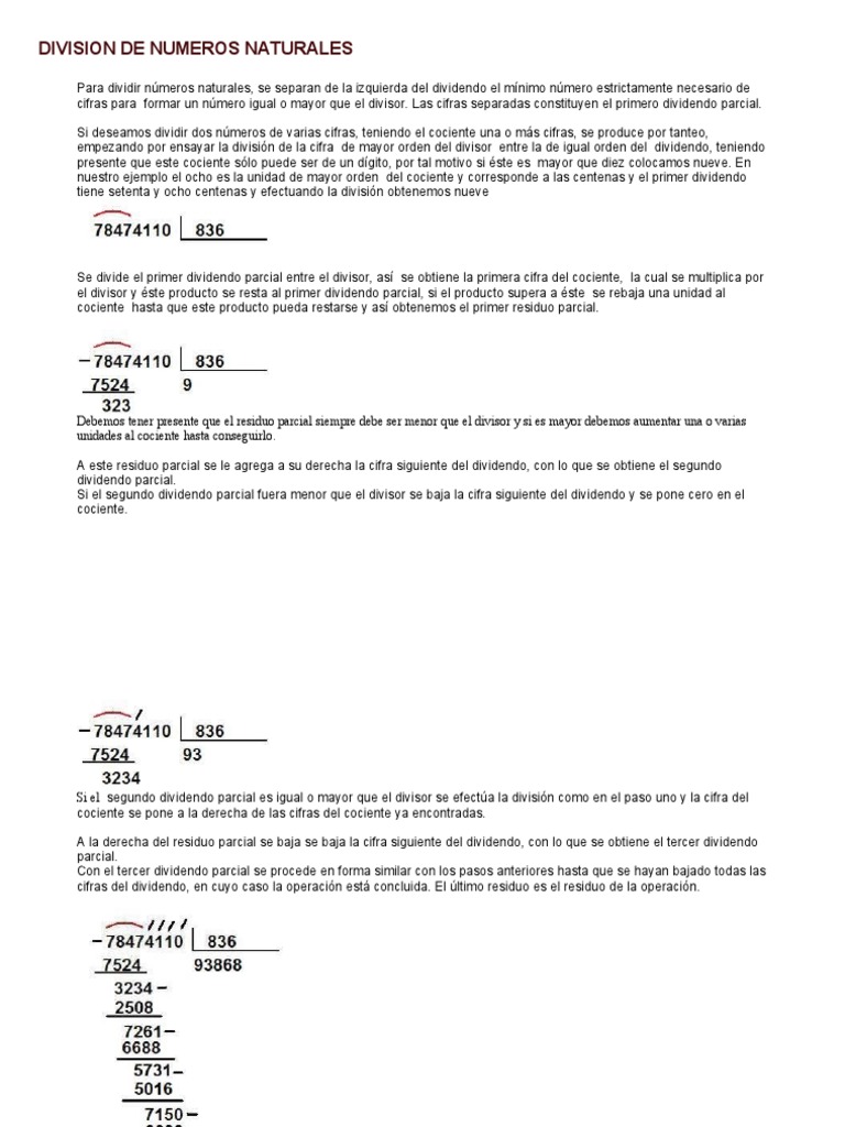 Division de Numeros Naturales | PDF | Métodos y materiales de enseñanza ...