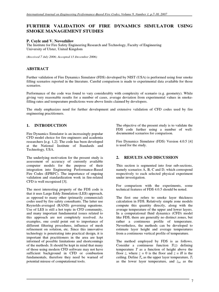 Further Validation of Fire Dynamics Simulator Using Smoke Management Studies | Download Free PDF ...