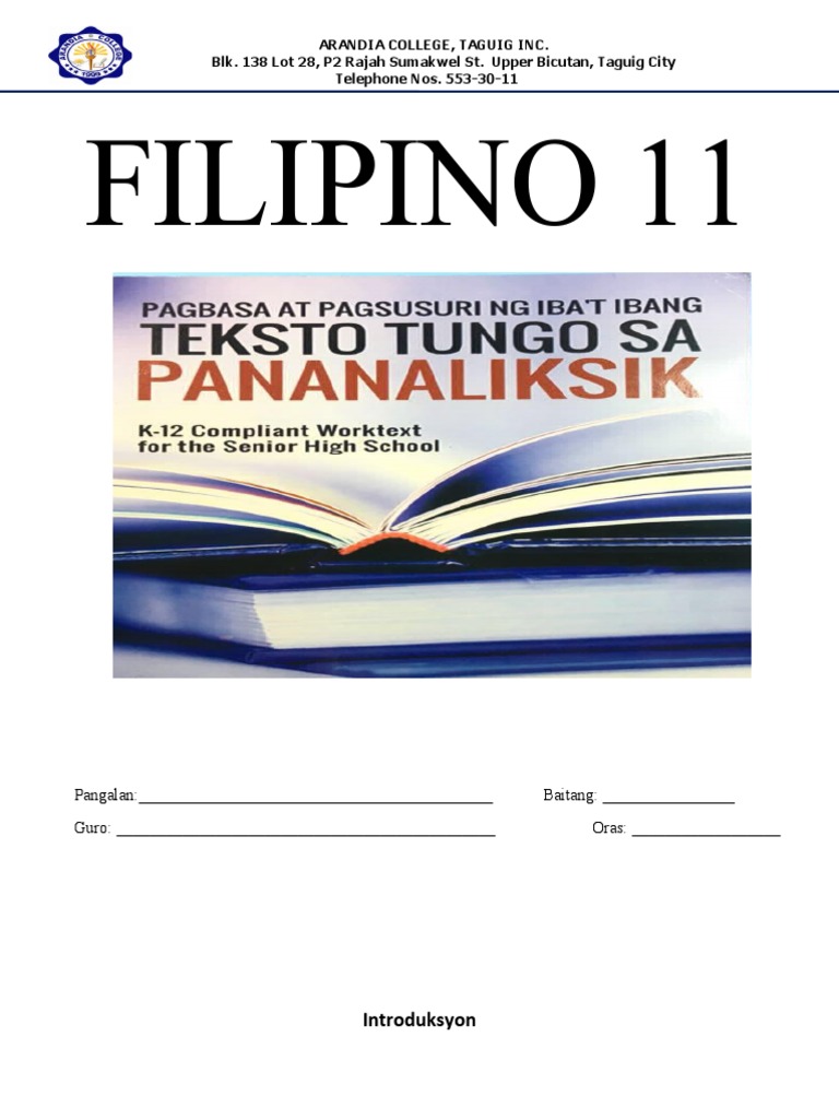 Pagbasa at Pagsusuri Module 2nd Sem | PDF