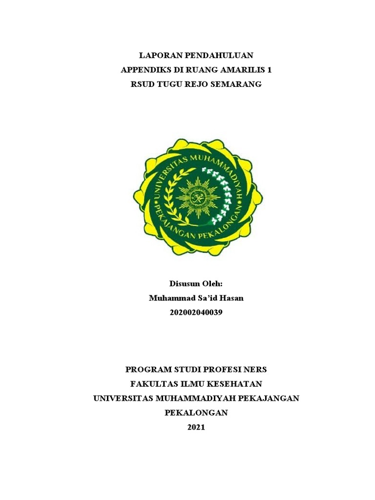 Laporan Pendahuluan - Appendiks | PDF
