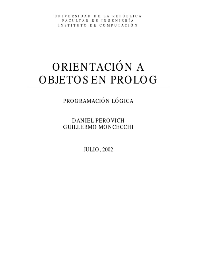Prolog Oo | PDF | Objeto (informática) | Herencia (Programación Orientada a Objetos)