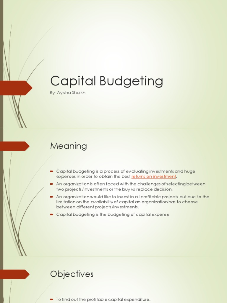 Capital Budgeting | PDF | Capital Budgeting | Net Present Value
