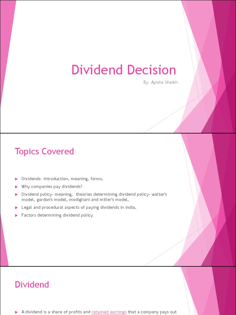 Dividend Decision | PDF | Dividend | Money