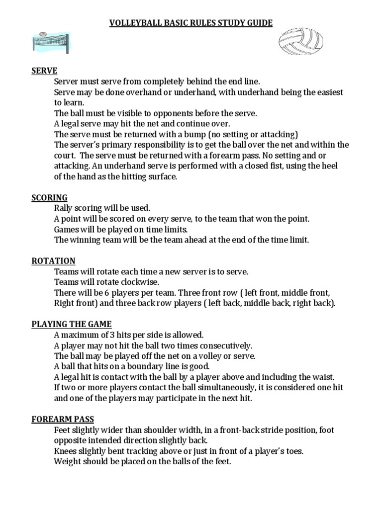 Volleyball team rules store