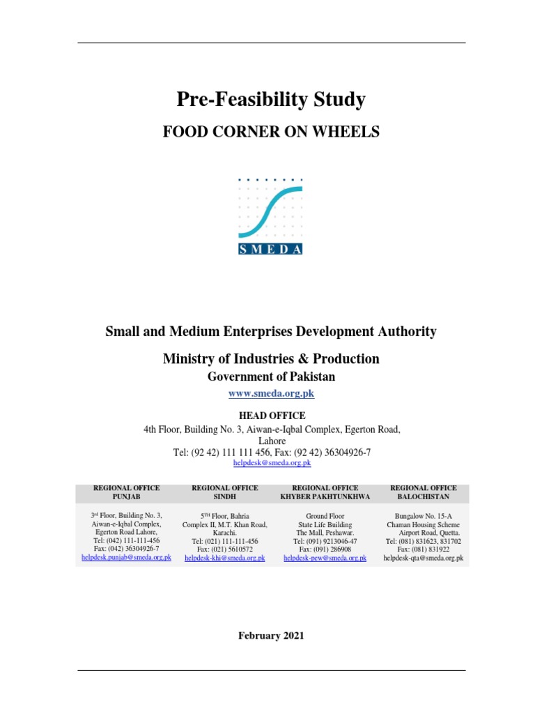 Feasibility Food Corner On Wheels | PDF | Internal Rate Of Return | Foods