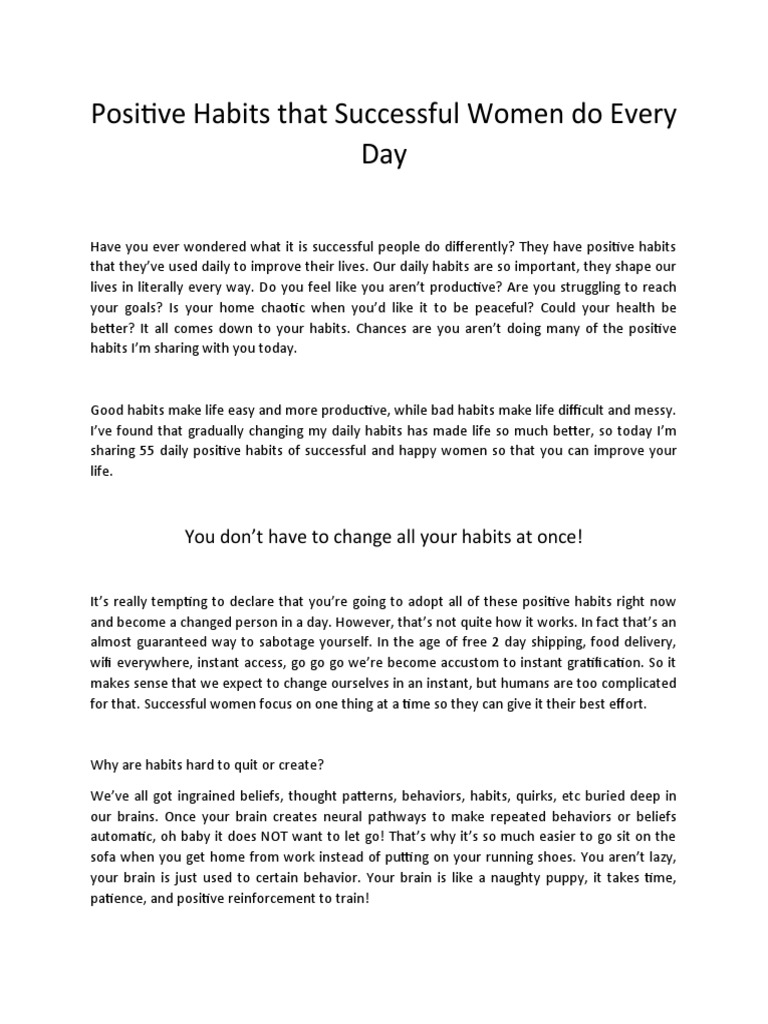55 Daily Habits of Successful Women | PDF | Habits | Magento