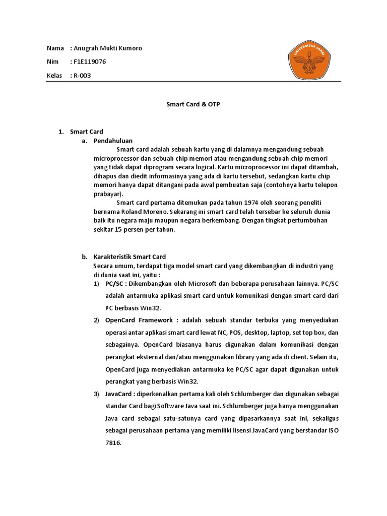 SMARTCARD&OTP | PDF | Bisnis