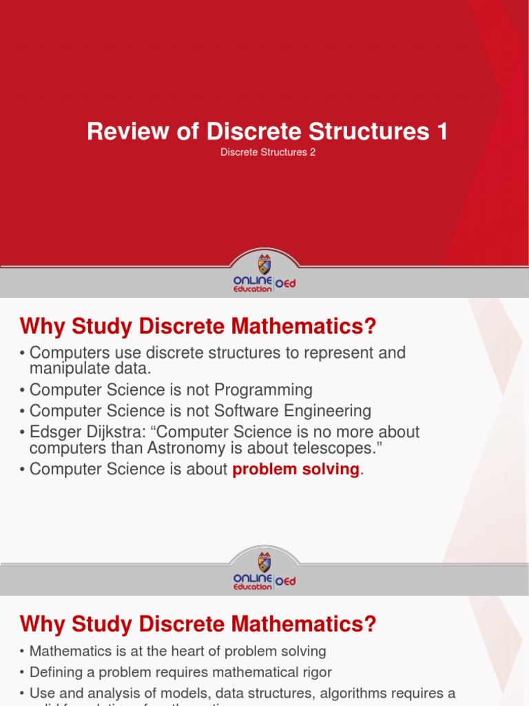 Week 1 - Review of Discrete Structure 1 - Presentation - PDF - 2 | PDF ...