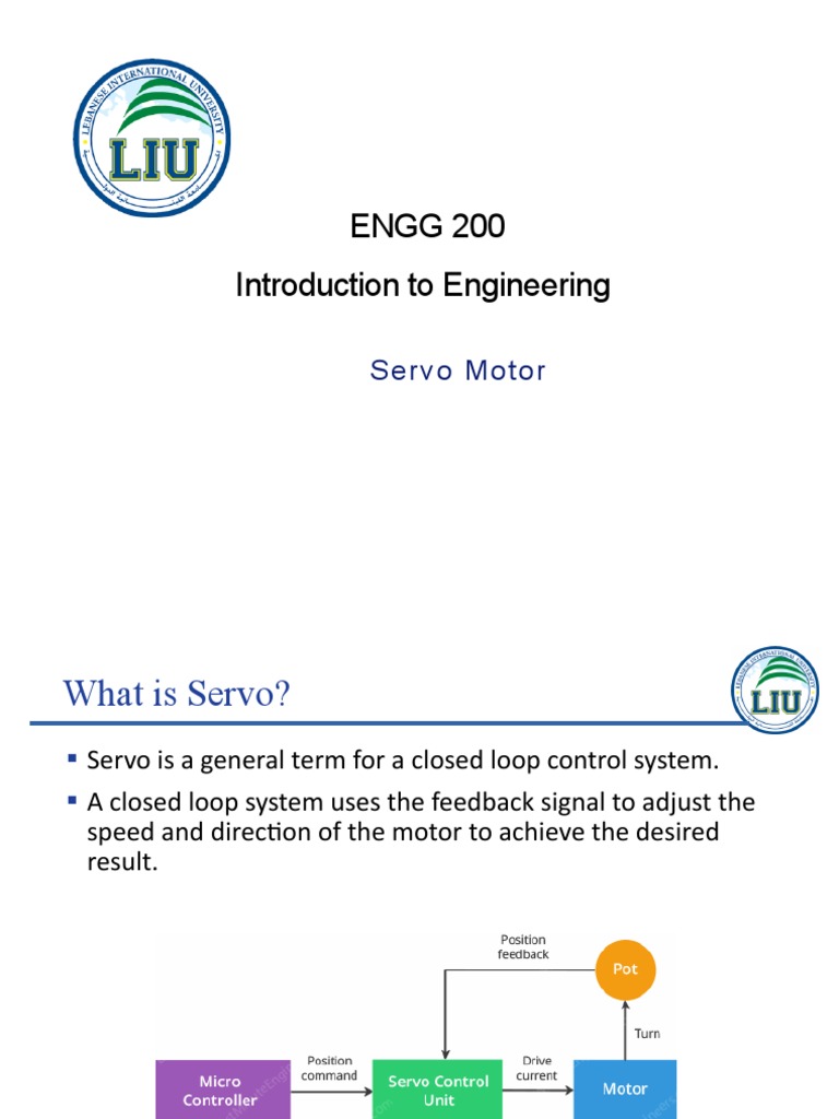 ENGG 200 Introduction To Engineering: Servo Motor | Download Free PDF | Servomechanism | Arduino