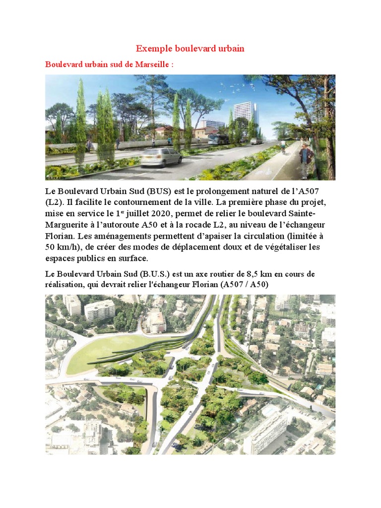 Boulevard Urbain Sud de Marseille : Avantages | PDF