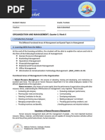 Org-Man - Module 8 - Functional Areas of Management | PDF | Business ...