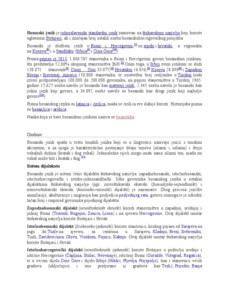 Bosanski Jezik | PDF