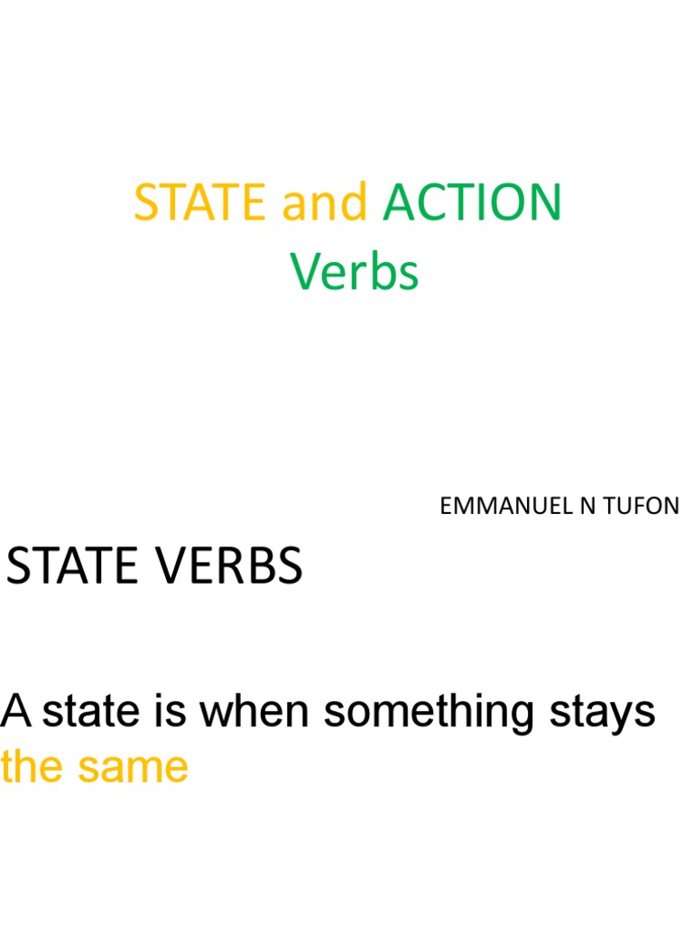 State Vs Action Verbs | PDF