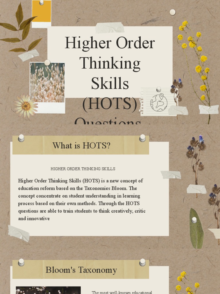 Understanding Higher Order Thinking Skills | PDF | Thought | Analysis
