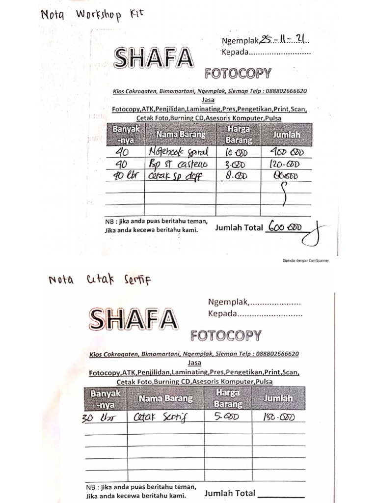 Arsip - Nota SPJ | PDF