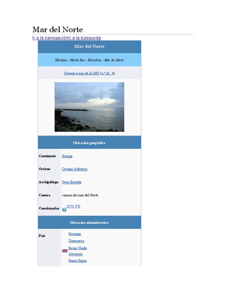 Mar Del Norte | PDF | Geografía Física | Hidrología