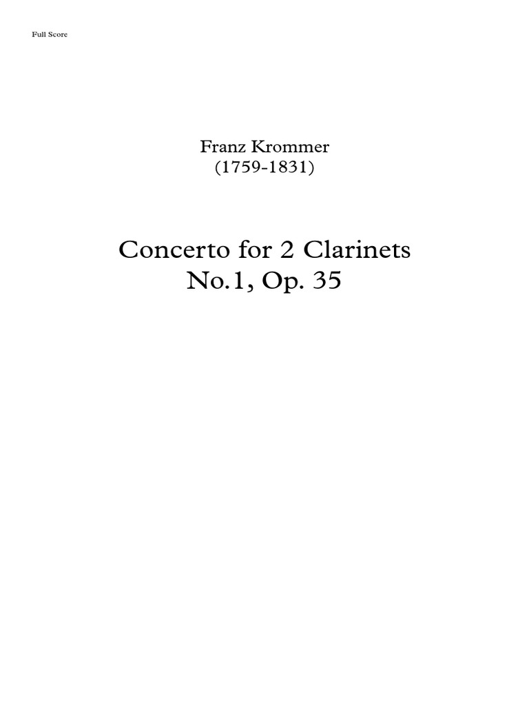 IMSLP519709-PMLP42003-Krommer - Concerto For 2 Clarinets Op 35 - Full ... IMSLP519709-PMLP42003-Krommer - Concerto For 2 Clarinets Op 35 - Full ...