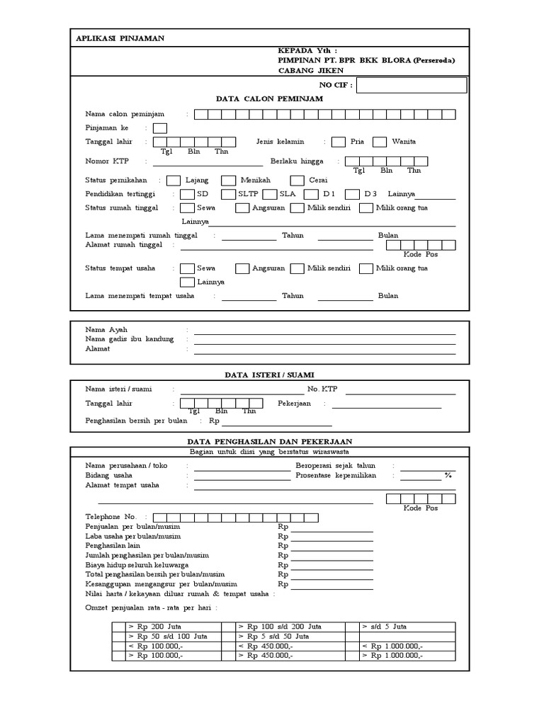 Blangko Permohonan | PDF