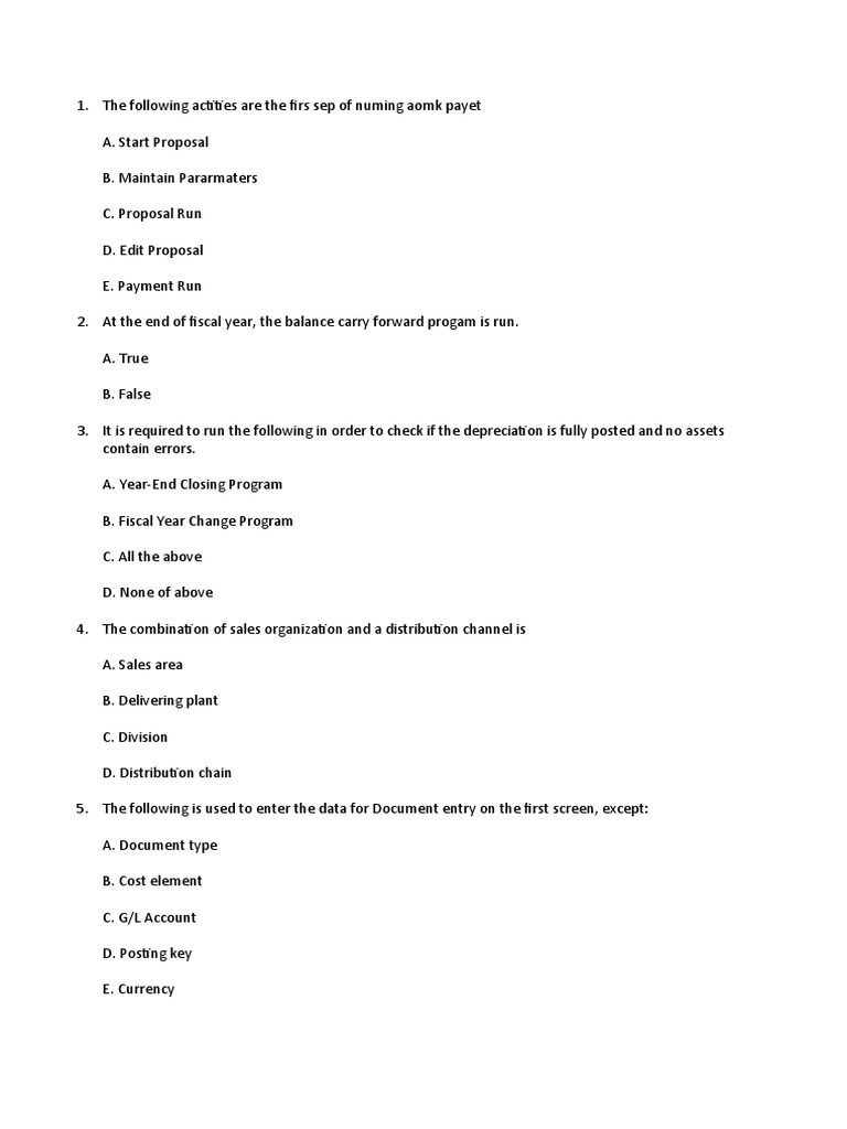 SAP AC010 Finance Exam Questions | PDF | Debits And Credits | Valuation ...