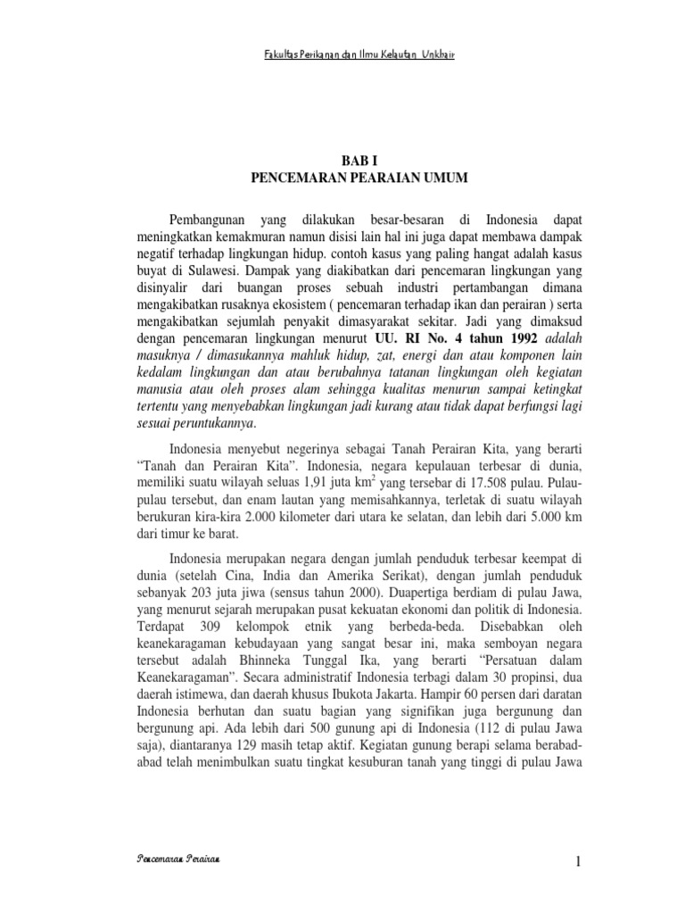 Pencemaran Perairan | PDF