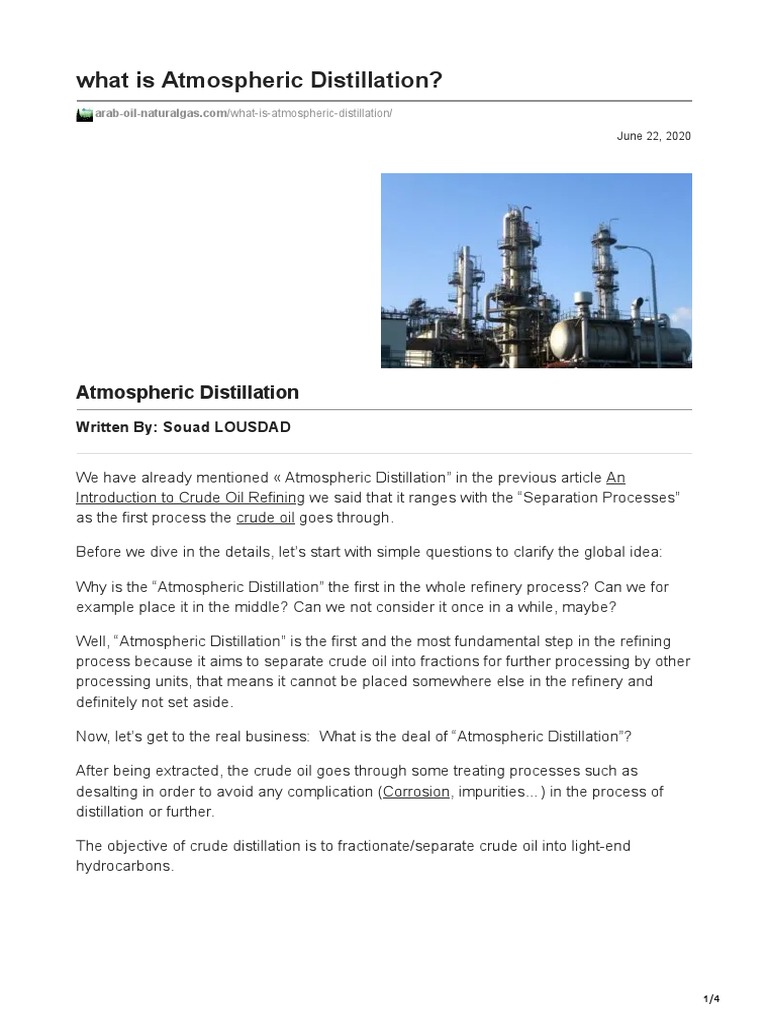 What Is Atmospheric Distillation | PDF | Oil Refinery | Distillation
