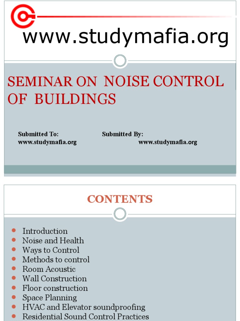 Noise Control of Buildings Seminar | PDF | Duct (Flow) | Noise
