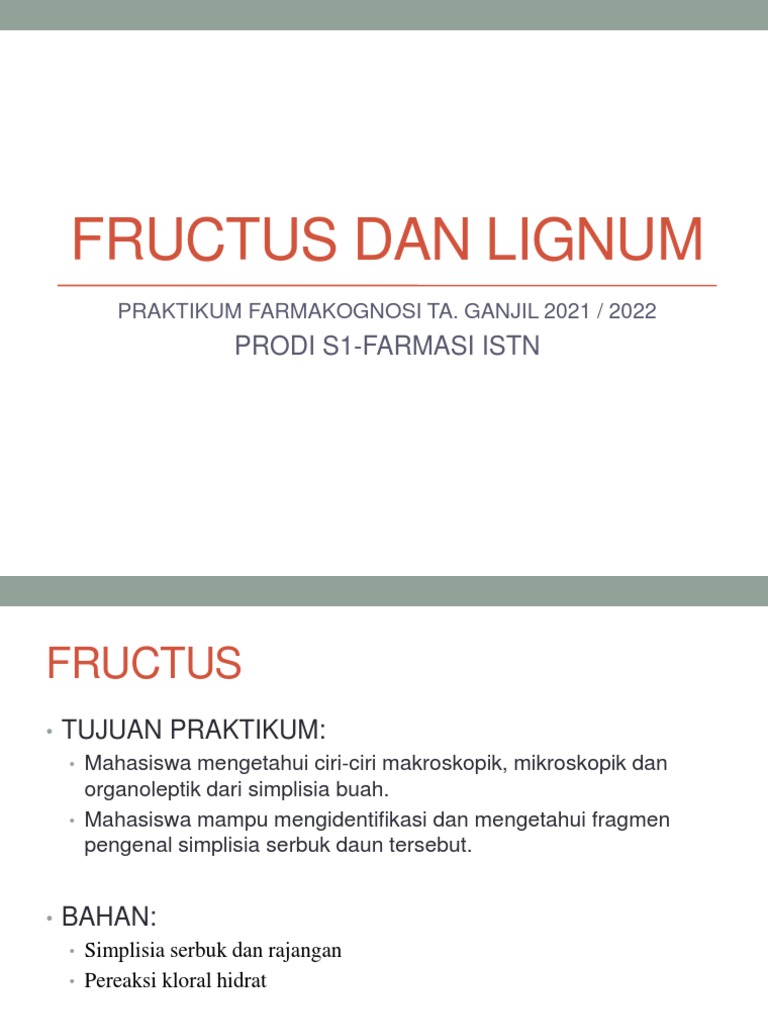 Identifikasi Simplisia Lignum dan Fructus | PDF | Sains & Matematika