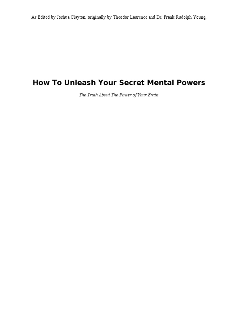 How To Unleash Your Secret Mental Powers | PDF | Dream