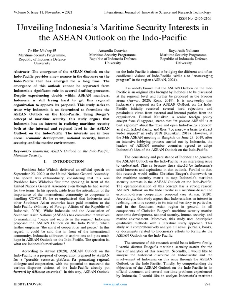Unveiling Indonesia's Maritime Security Interests in The ASEAN Outlook ...