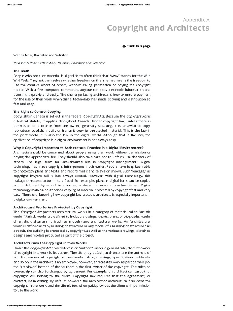 Appendix A - Copyright and Architects | PDF | Copyright | Copyright ...