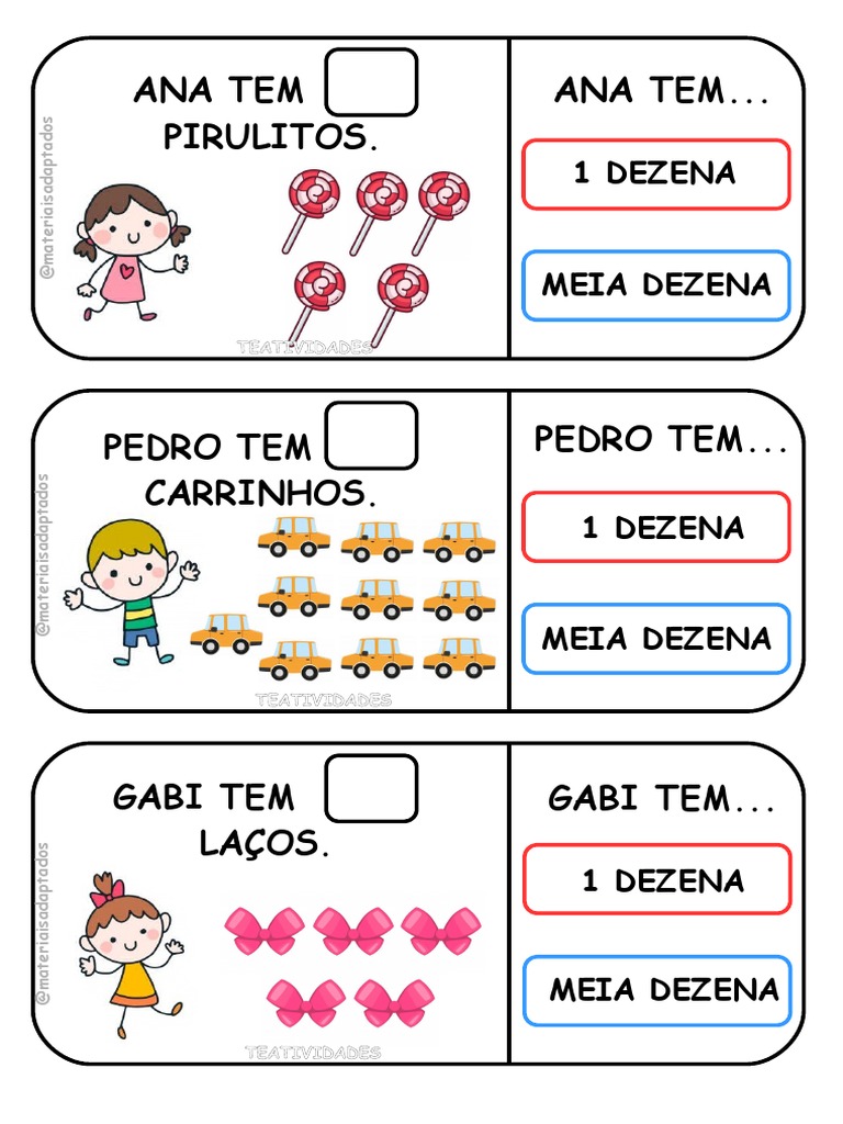 Dezena e Meia Dezena Atividades | PDF