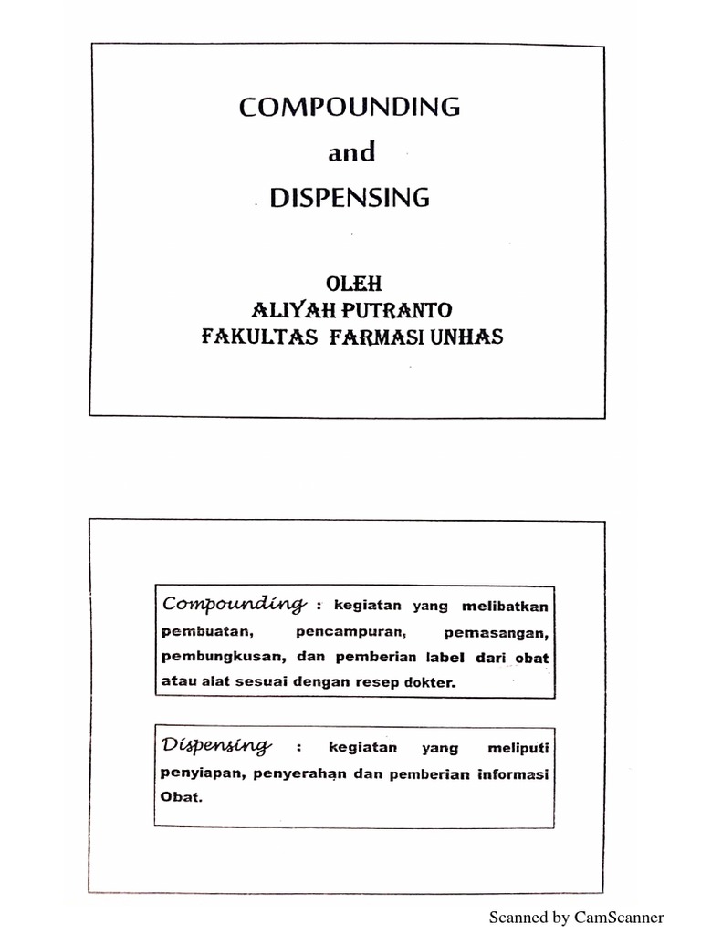 Bahan Ajar Compounding and Dispensing | PDF | Cooking, Food & Wine ...