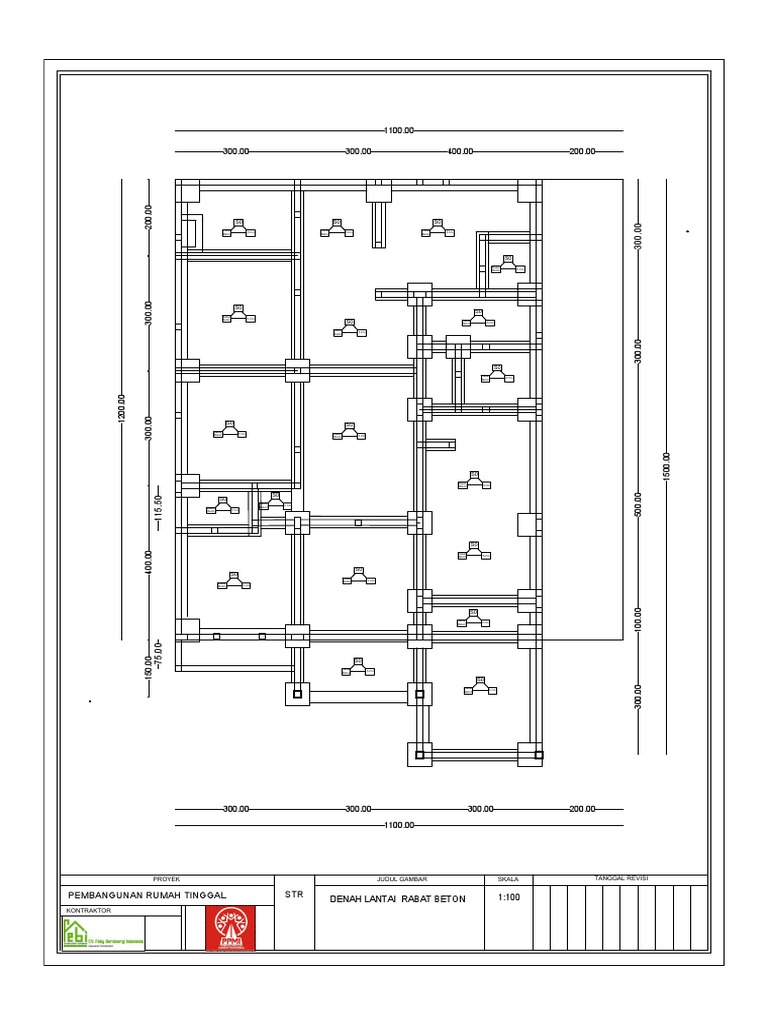 STR Pembangunan Rumah Tinggal: Denah Lantai Rabat Beton 1:100 | PDF