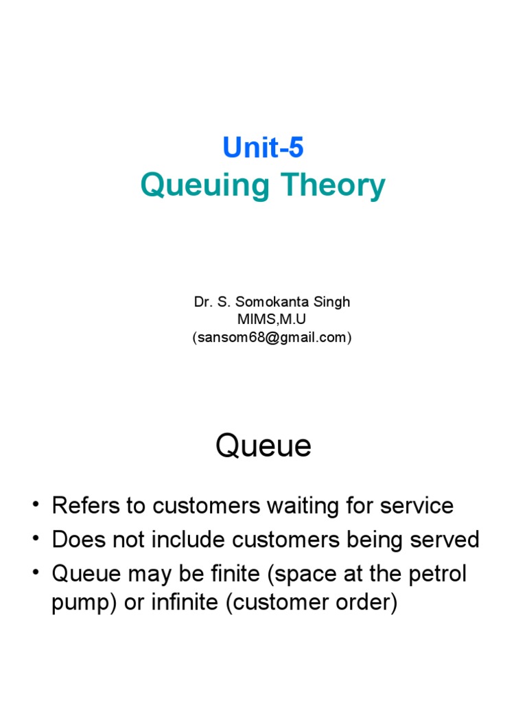 Unit-5-Queueing Theory | Descargar gratis PDF | Applied Mathematics | Statistical Theory