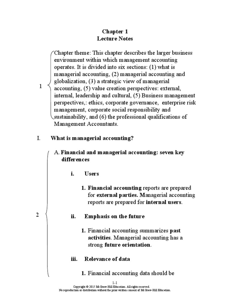 GNBCY LN Chap01 Managerial Accounting and Business Environment | PDF | Accountant | Management ...