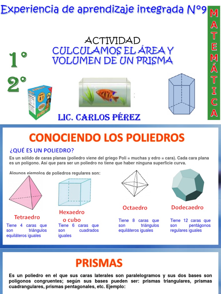 Aprendo en Casa - 1ero y 2do - Sec. Exp.9-Act. 5-Calculamos El Area y Volumen de Un Prisma | PDF ...