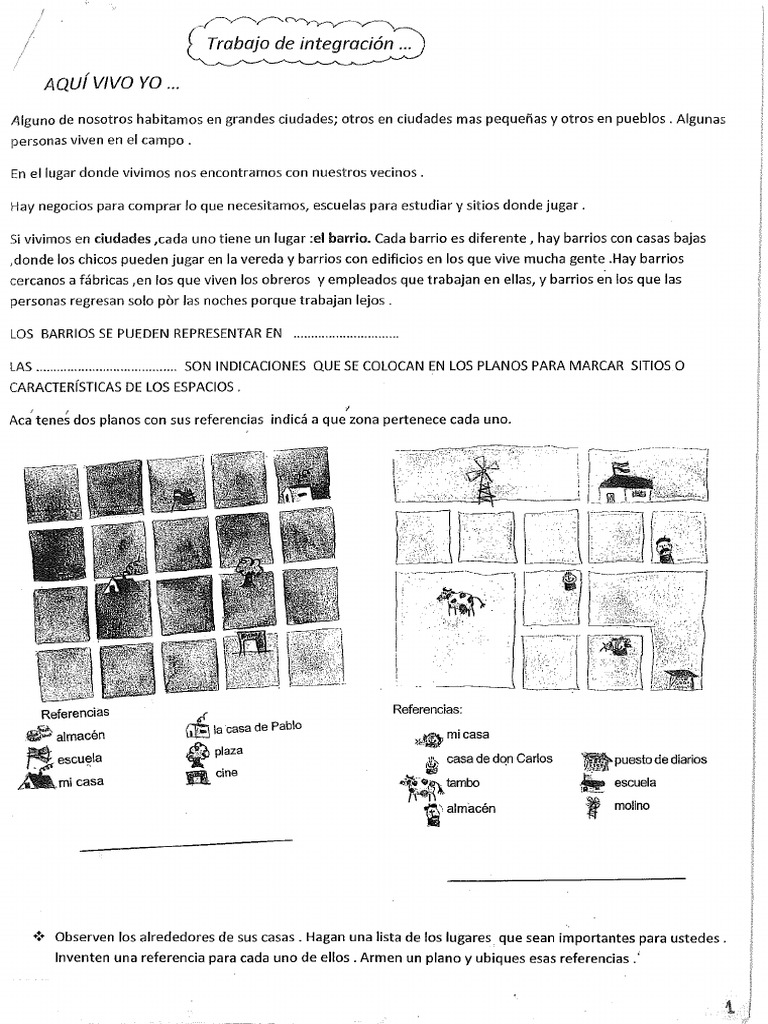 El Campo y La Ciudad - Actividad 3er Grado | PDF