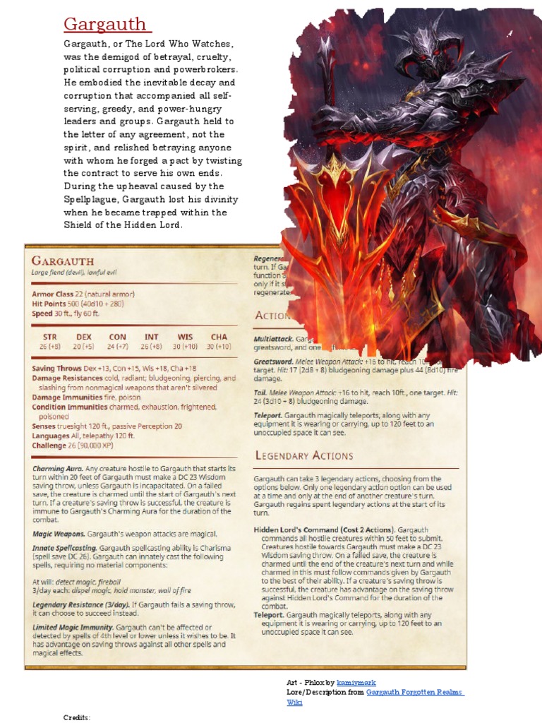 Gargauth Statblock | PDF