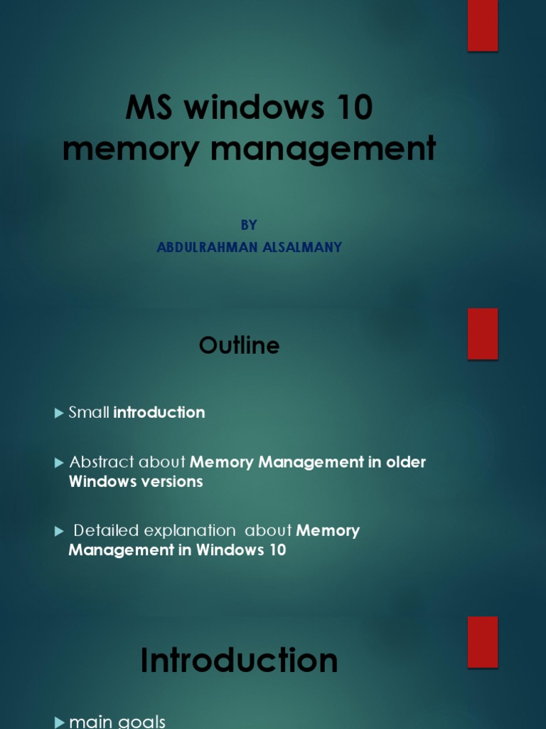 MS Windows 10 Memory Management | PDF | Computer Data Storage | Windows 10