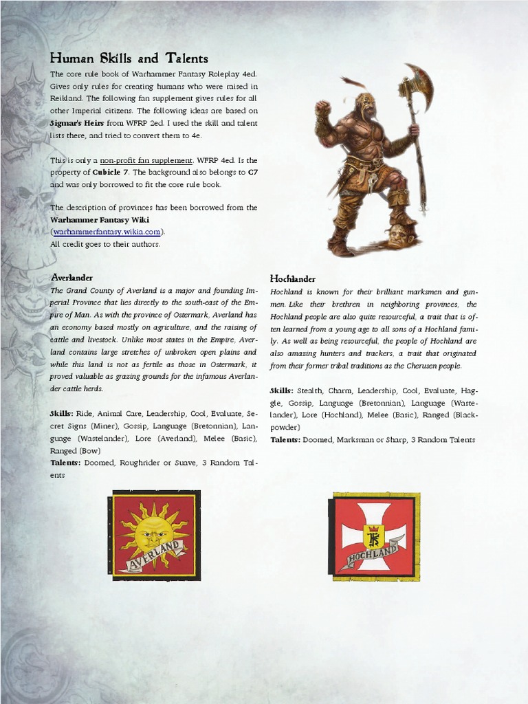 Human Race WFRP4 | PDF | Fantasy | Campaign Settings