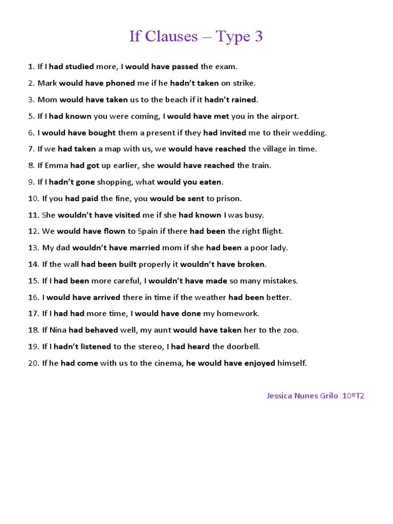 If Clauses - Type 3 | PDF